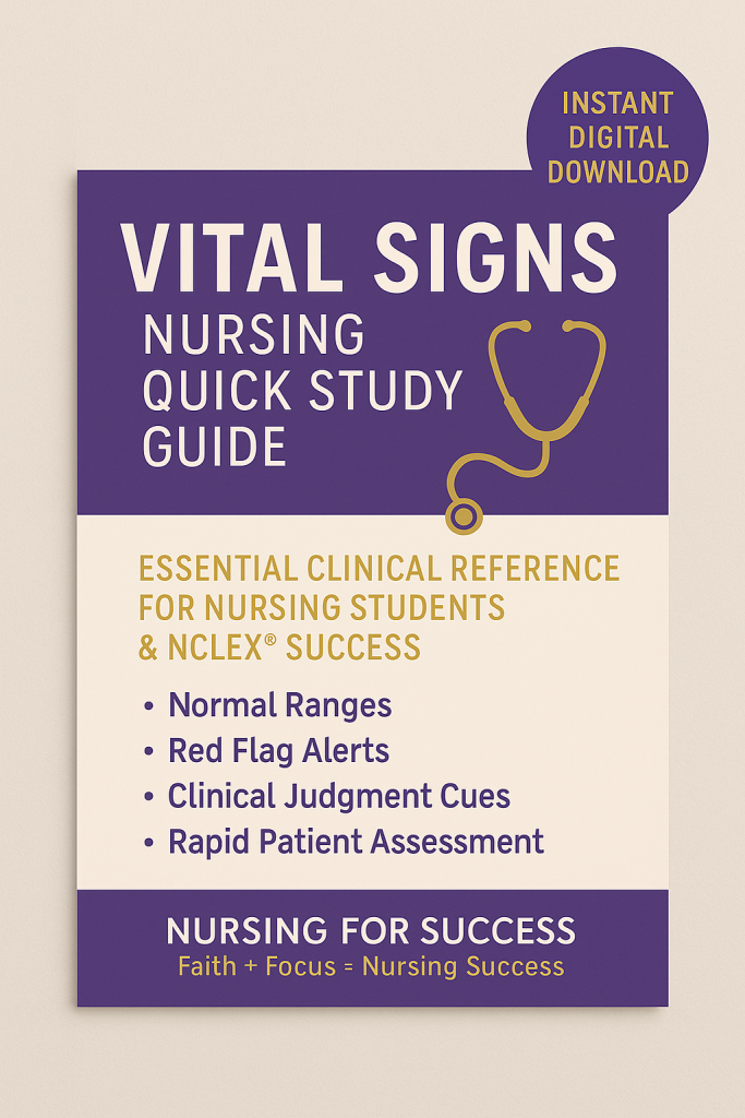 Vital Signs Nursing Quick Study Guide — Instant Digital Download ...